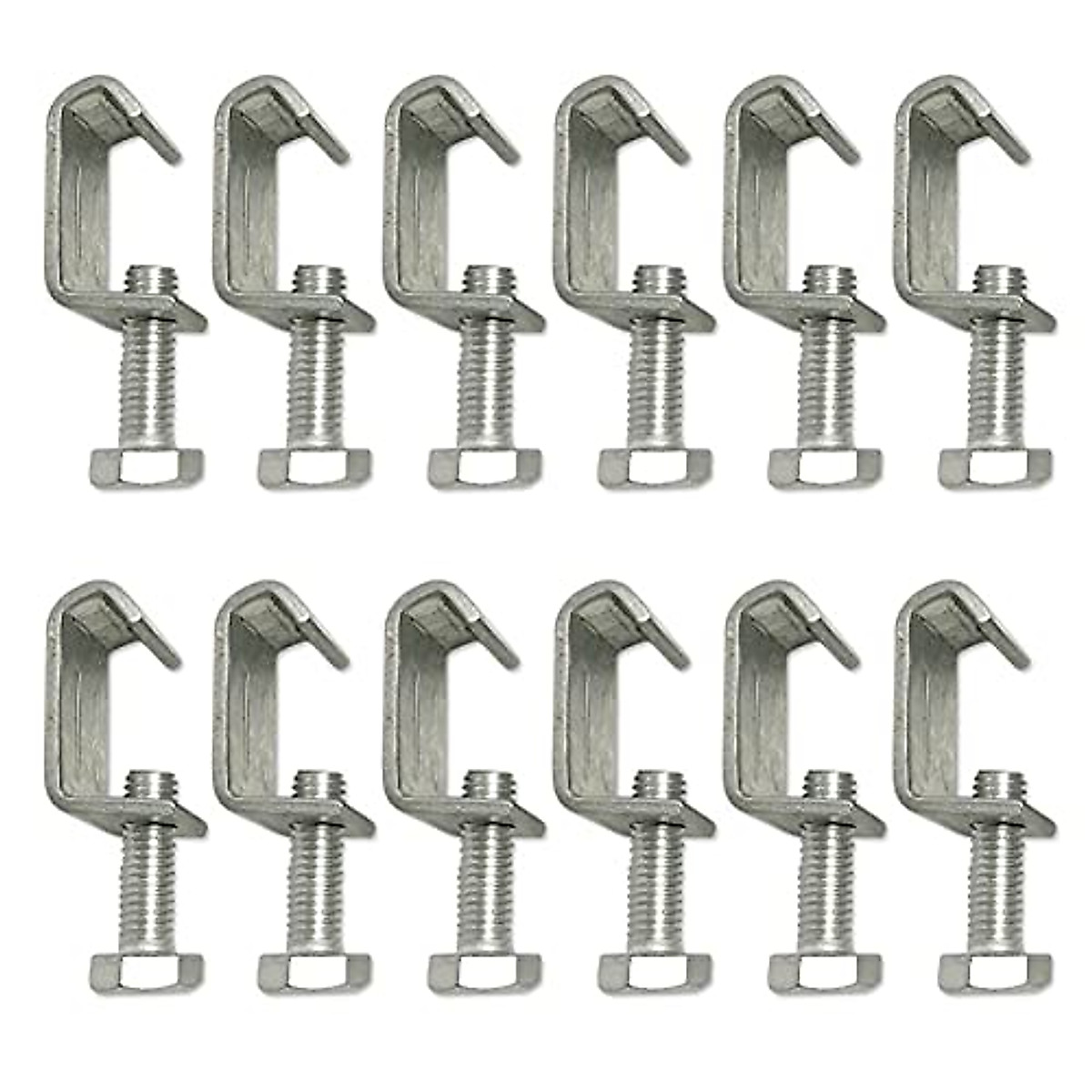 BOOHAO 12 pcs Galvanized Steel Flange Clamp G Clamp Duct G Clamps Ventilation Duct Flange for Rectangular Duct Connection System