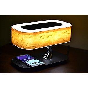 SBOTLIGHT Bedside Tree Lamp with Bluetooth Speaker and Wireless Charger Desk Tree of Life lamp Sleep Mode Stepless Dimming LED Night Light QI Charging Phones Wireless Charge