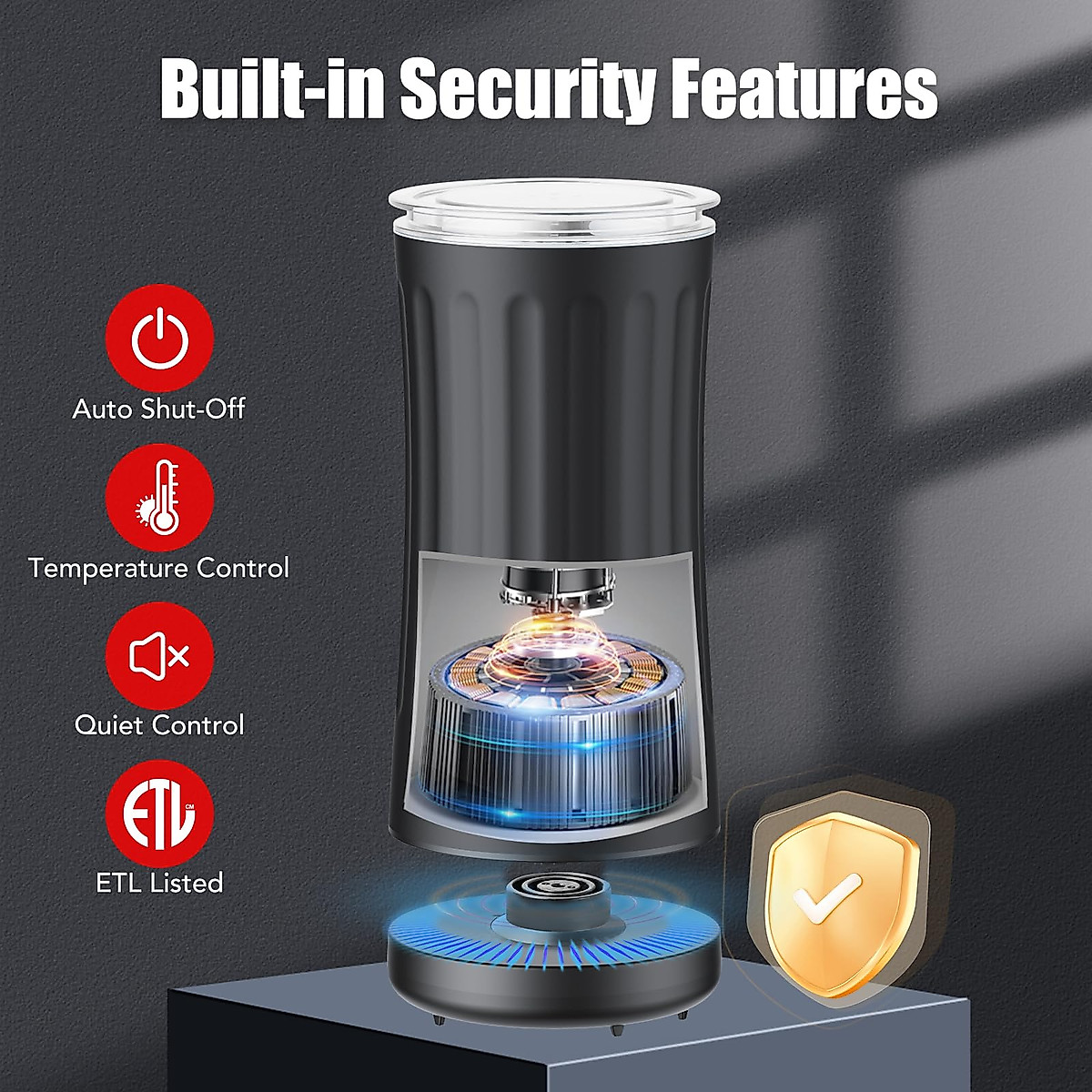 Ovetedot Milk Frother, Upgraded 4-in-1 Milk Frother and Steamer, Hot and Cold Foam Maker and Milk Warmer with Temperature Control & Auto Shut-Off, Frother for Coffee, Latte, Cappuccino, Matcha(Black)