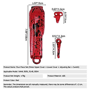 Abbraccia DIY Modified Housing Shell Replacement Case Cover Kit for Electric Hair Clippers Wa-hl 8591 8148, Made of Premium ABS Plastic - Red