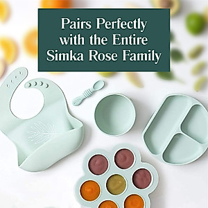 Simka Rose Baby Suction Plates for Baby & Toddler Plates Silicone Plate Baby Baby Dishes- BPA Free Silicone Divided Design Microwave & Dishwasher Safe - Baby Led Weaning Supplies Utensils (Pack of 1)
