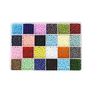 Mandala Crafts Glass Seed Beads for Jewelry Making - 9000 8/0 Seed Beads Small Beads Kit for Tiny Beads Jewelry Bracelet - 3mm Multicolor Seed Beads 8/0 Mini Pony Beads for Necklace