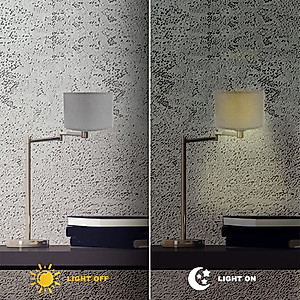 BESPORTBLE Cloth Lamp Shades Drum Lampshades for Chandeliers Floor Light and Table Lamp, Replacement Shade Natural Linen Hand Crafted Desk Cover Light Grey 20x20x18cm