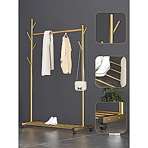 n/a Metal Hanger Marble Hanger Floor Bedroom Living Room Hanging Clothes Modern and Simple (Color : Black, Size : 169 * 80 * 46cm)