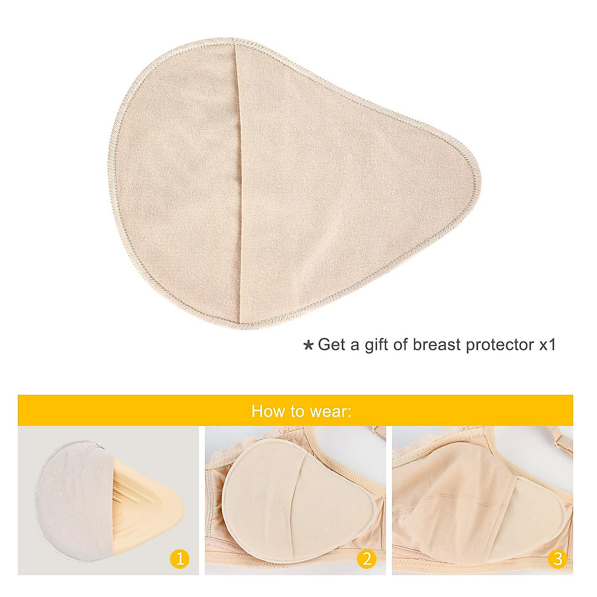 Polreta Lightweight Silicone Breast forms Silicone Breast Prosthesis for Mastectomy Right Spiral Shape Breast Only One Piece