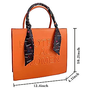 AyTotoro Protect Black Women Purses and Handbag Fashion Designer PU Leather Top Handle Shoulder Bag Satchel Tote Crossbody (orange)