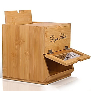 BoxetyBox Laundry Room Organization and Storage: Bamboo Container for Gel Pods and Dryer Sheets, Compatible with Tide and Gain Pods, Laundry Room Essential