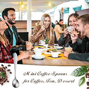 50 Pcs Teaspoons Demitasse Espresso Spoons 4.92 Stainless Steel Tablespoons Metal Dessert Spoon for Appetizer Sugar Ice Cream for Home Restaurant Kitchen, Mirror Polished, Dishwasher Safe