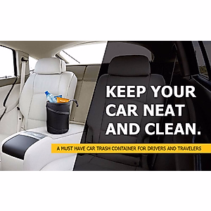 Mavoro Car Trash Can, Portable Garbage Bin, Collapsible Pop-up Water Proof Bag, Waste Basket Bin, Rubbish Bin (1 Gallon, 1 Pack)