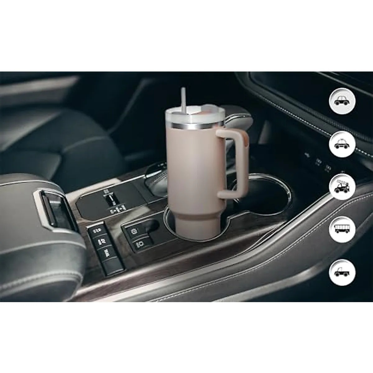 Nuvora H2.0 Tumbler with Handle and Straw 40 oz | Flowstate 3-Position Lid | Cup Holder Compatible for Travel | Insulated Stainless Steel Cup Cream