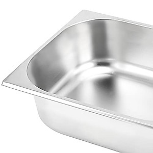 JAPCHET 3 PCS 1/2 Size x 2-1/2 Inch Steam Table Chafer Pans, Half Size Steam Table Pan, Stainless Steel Hotel Pan for Buffet, Restaurants, Catering