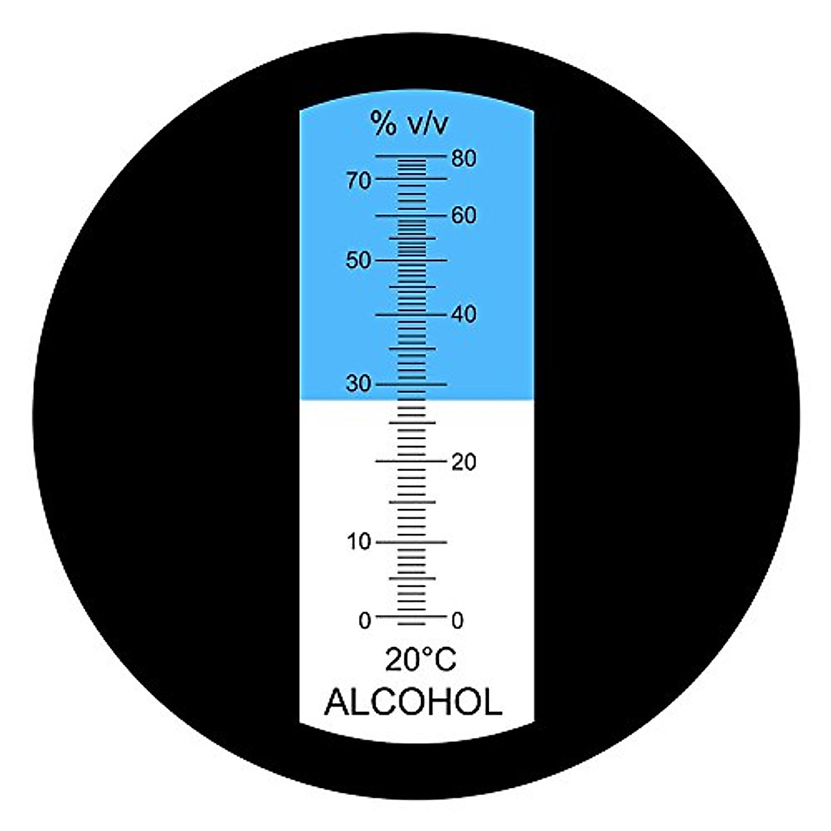 Alcohol Refractometer - 0-80% Alcohol Volume Percent with ATC for Distilled Beverages, Whiskey, Vodka, Gin, Tequila - Portable with Extra LED Light & Pipettes - Accurate Alcohol Measurement Tool