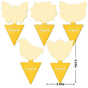 50 Pack Yellow Sticky Traps for Indoor Outdoor House Plant Flying Insect Catcher Like Fungus Gnats, Whiteflies, Aphids, Thrips, Other Flying Plant Insects