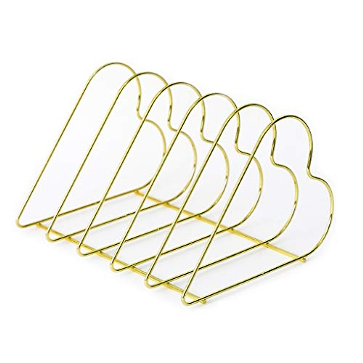 Storage Rack Magazine Rack Newspaper Rack Book Shelf Bookend Metal Wire Letter Rack Desk Office Room 26X21X16CM MUMUJIN (Color : Gold)