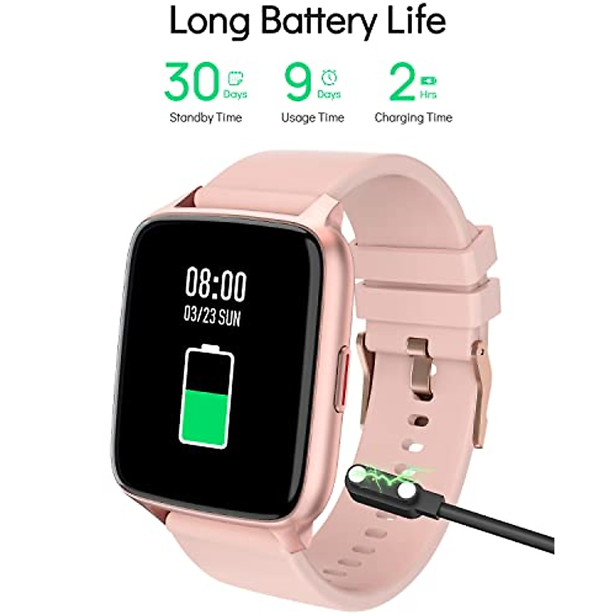 Deeprio Smart Watch 1.69 inch for Android Phones and iOS Compatible iPhone Samsung Men Women HD Screen Oxygen Pleasure Heart Rate Monitor IP68 Waterproof Smartwatch Fitness Tracker Fitness Watch