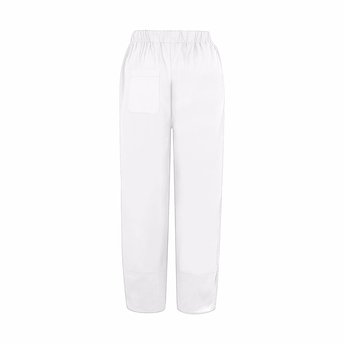 FEDULKSTORE Womens Cotton Linen Wide Leg Pants Summer Casual High Waisted Palazzo Pants Baggy Lounge Beach Trousers(#01 White,Large)