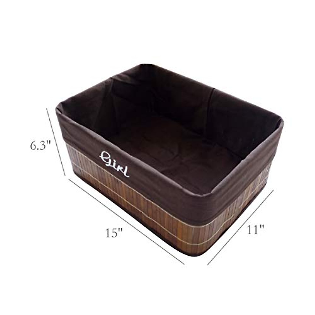 Laundry Hamper Bamboo Square Wicker Clothes Bin Basket Storage Bin Organizer-Girl Retail Dump Bin Folding Basket 100203NEW-NPF