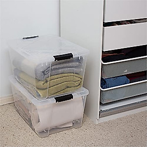 Greenmade 675374 InstaView Large 45 Quart Clear Plastic Storage Containers with Latching Lid for Household Organization and Management, 4 Pack