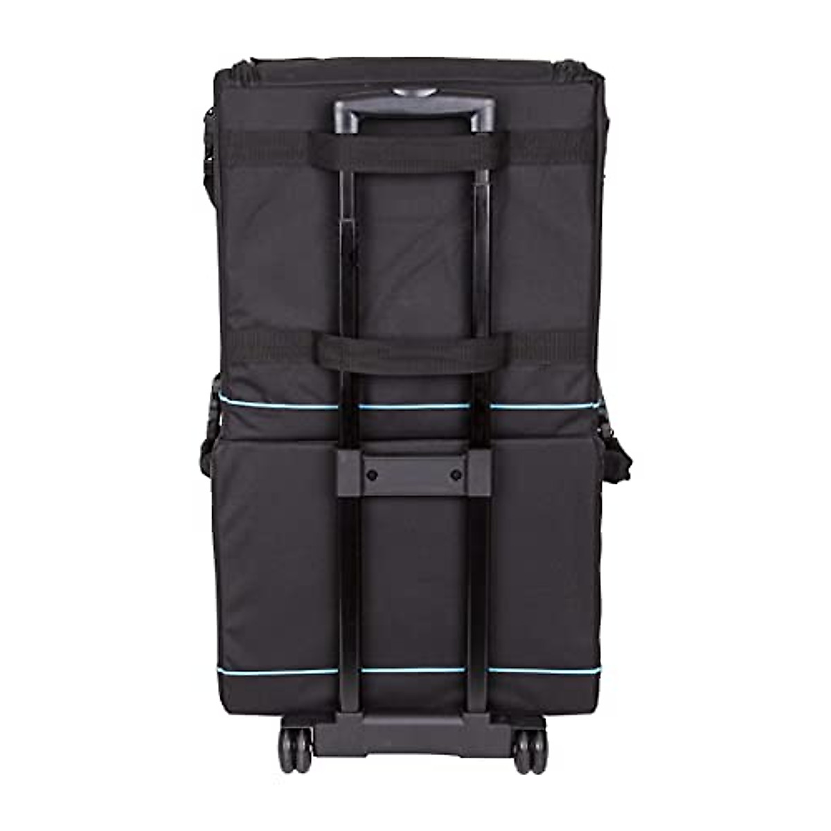 ArtBin 6922SP Tote Express Rolling Portable Art Craft & Sewing Storage Organizer Bag with Wheels-Fits Sewing Machine, 0, Black/Aqua