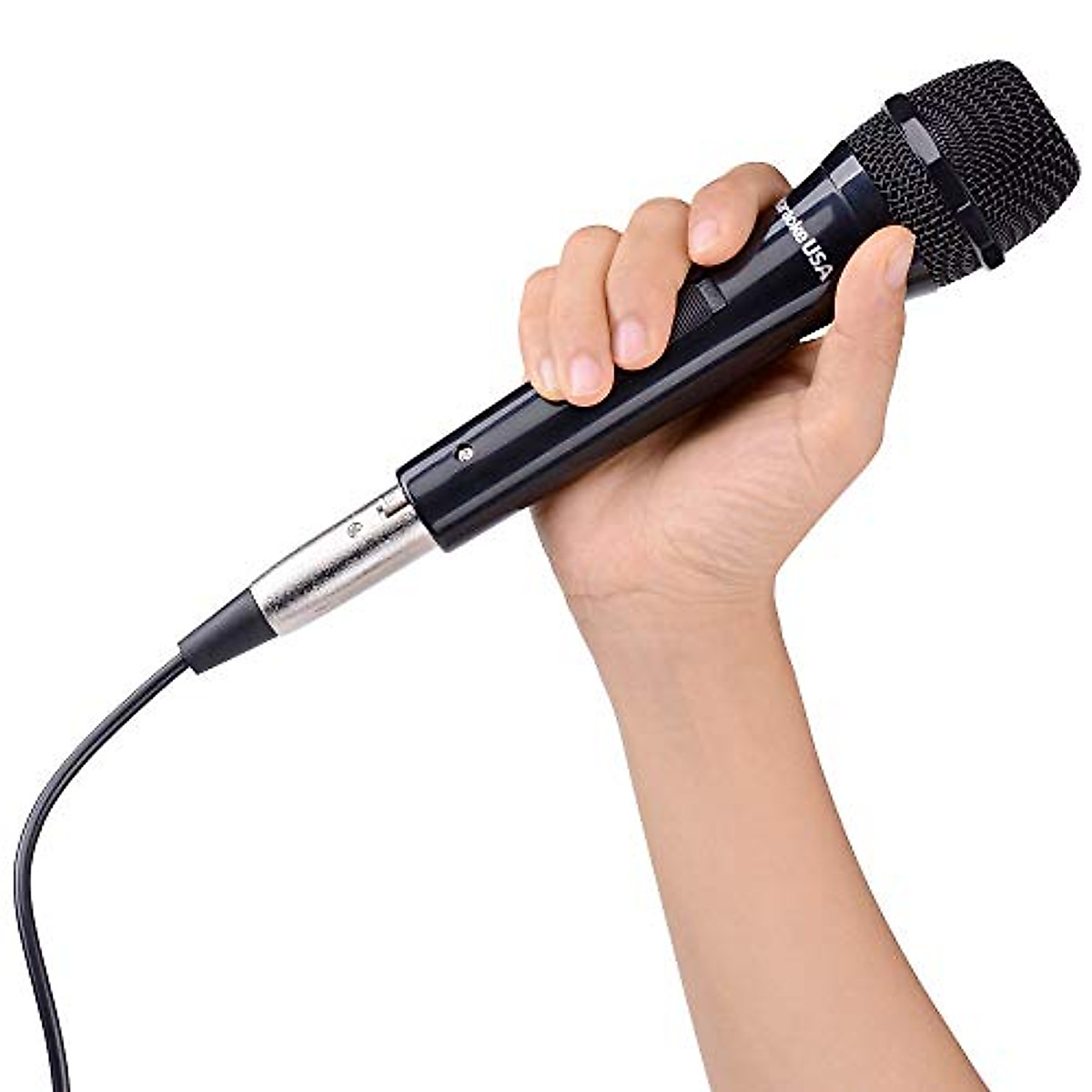 Karaoke USA M189 Professional Dynamic Microphone (Detachable Cord), Black