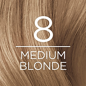 L'Oreal Paris Excellence Creme Permanent Hair Color, 8 Medium Blonde, 100 percent Gray Coverage Hair Dye, Pack of 2