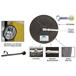 C.R. LAURENCE PLXR36 CRL 36" Diameter Circular Heavy-Duty Clear Plexiglas Convex Mirror