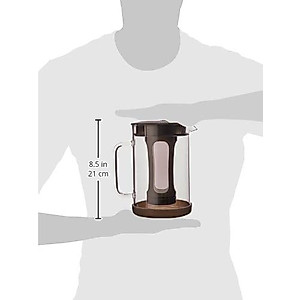 Primula Pace Cold Brew Iced Coffee Maker with Durable Glass Pitcher and Airtight Lid, Dishwasher Safe, Perfect 6 Cup Size, 1.6 Qt, Black