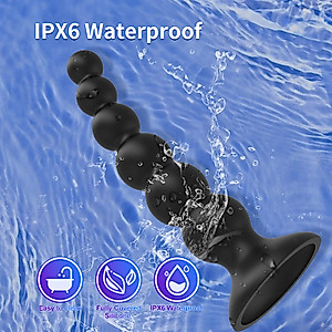 Vibrating Anal Beads Butt Plug Adult Sex Toys Anal Vibrator APP Control with 9 Vibrating Sex Toys for Men, Women and Couple Games Prostate Massager Adult Toys Bullet Vibrator Silicone Waterproof