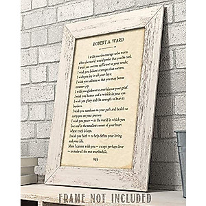 Robert Ward - I Wish You The Courage - Vintage Book Page Art Decor, School and Library Accessories, Inspirational Quote and Great for Classic Literature Book Lovers, 11x14 Unframed Print Poster