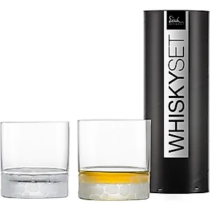 EISCH Crystal Whiskey Glasses HAMILTON - Set of 2 handcrafted 13.5 oz Tumblers in Germany with thick weighted bottom - Perfect for Bourbon, Cognac, Scotch, Irish Whisky & old fashioned Cocktails