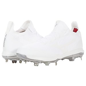Mizuno womens Mizuno Dominant Knit Women's Metal Softball Cleat, White, 8 US