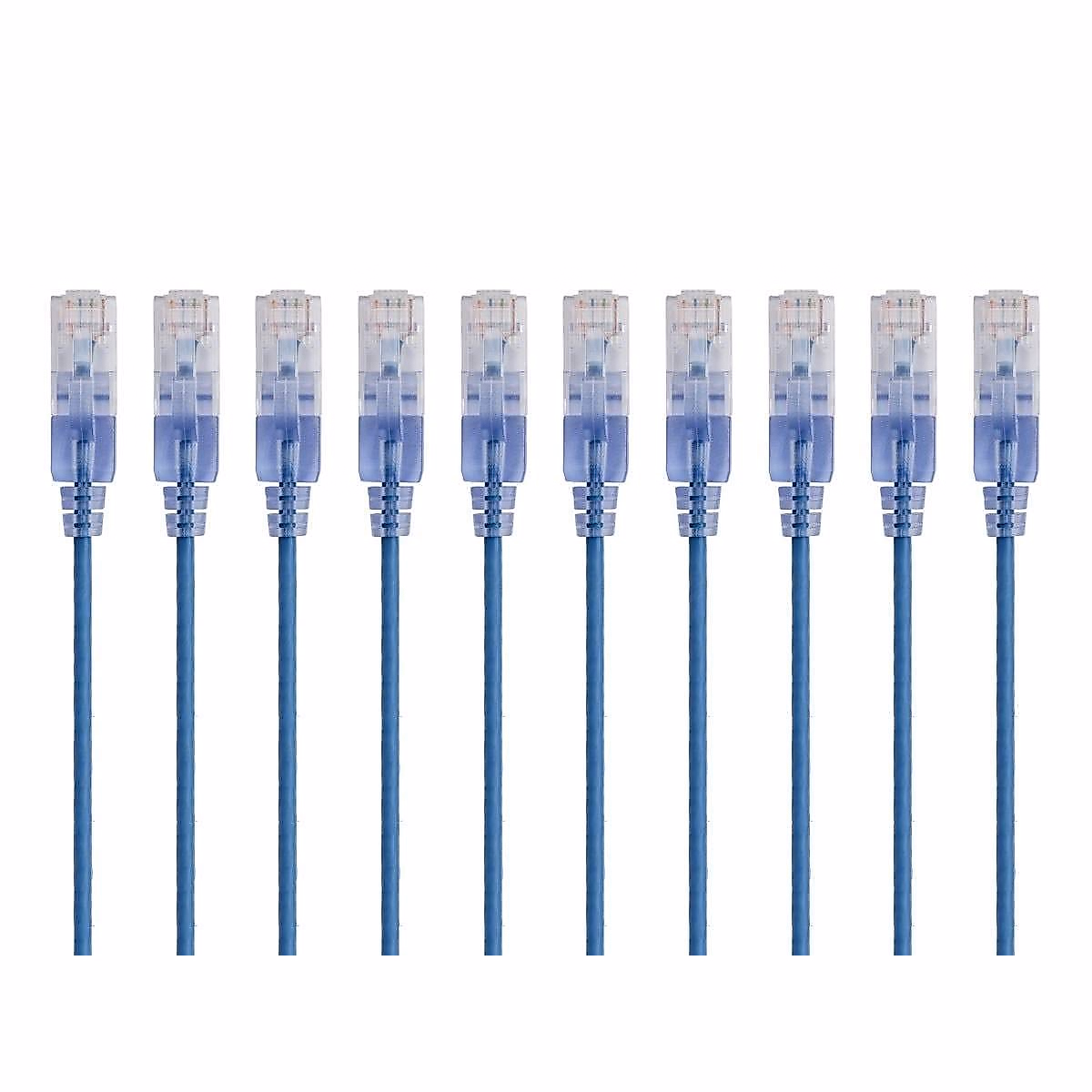 Monoprice Cat6A Ethernet Patch Cable - Snagless RJ45, 550Mhz, 10G, UTP, Pure Bare Copper Wire, 30AWG, 10-Pack, 10 Feet, Black - SlimRun Series