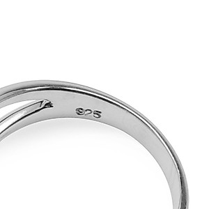 Silvershake Natural Moonstone White Gold Plated 925 Sterling Silver Solitaire Ring Size 8