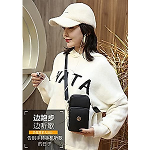 eBuymore TM Crossbody Phone Purse Mulit Pocket Cell Shoulder Strap Wallet Case for Moto One 5G G Power G8 Plus G7 G9 Play E7 TCL 20L 10L 10 SE 20 Pro BLU G90 UMIDIGI A9 (Black)