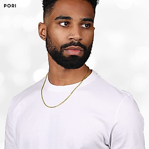 PORI JEWELERS 18K Yellow Gold 1.5MM, 1.8MM, 2MM, 2.5MM, 3MM, 4MM, or 5MM Diamond Cut Rope Chain Necklace Unisex Sizes 16"-30" (3MM, 24)