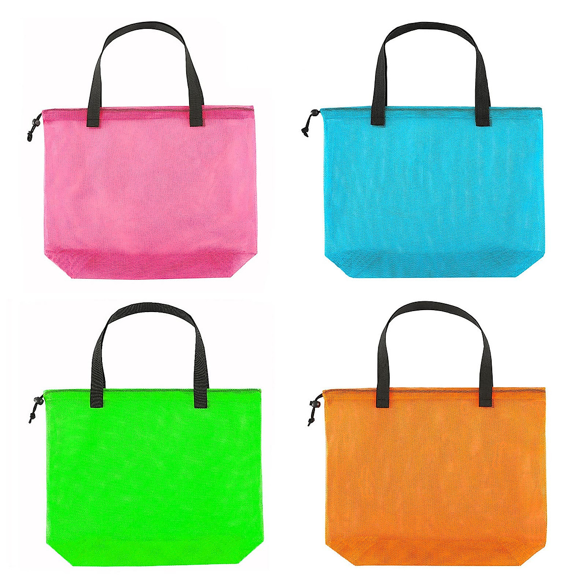 Reusable 4Pack Mesh Pool Bag,Mesh Beach Bags With Drawsting For Kid's Toys,Swim,Gift Or Laundry(color1)
