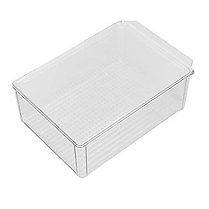 Delaman Pantry Storage Bins with Lid Large Capacity Transparent Food Grade Portable Durable Multifunction Pantry Containers(B)