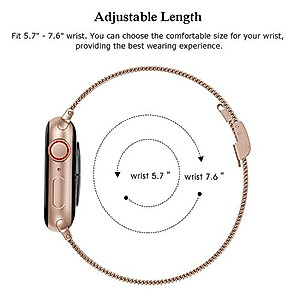 SWEES Compatible with Apple Watch Bands 41mm 38mm 40mm 42mm 44mm 45mm, Stainless Steel Metal Narrow Slim Thin Replacement Compatible for iWatch Series 9 8 7 6 5 4 3 2 1 SE Women, Rose Gold