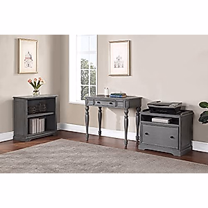 OSP Home Furnishings Country Meadows 36 Inch Writing Desk with Drawer, Plantation Grey