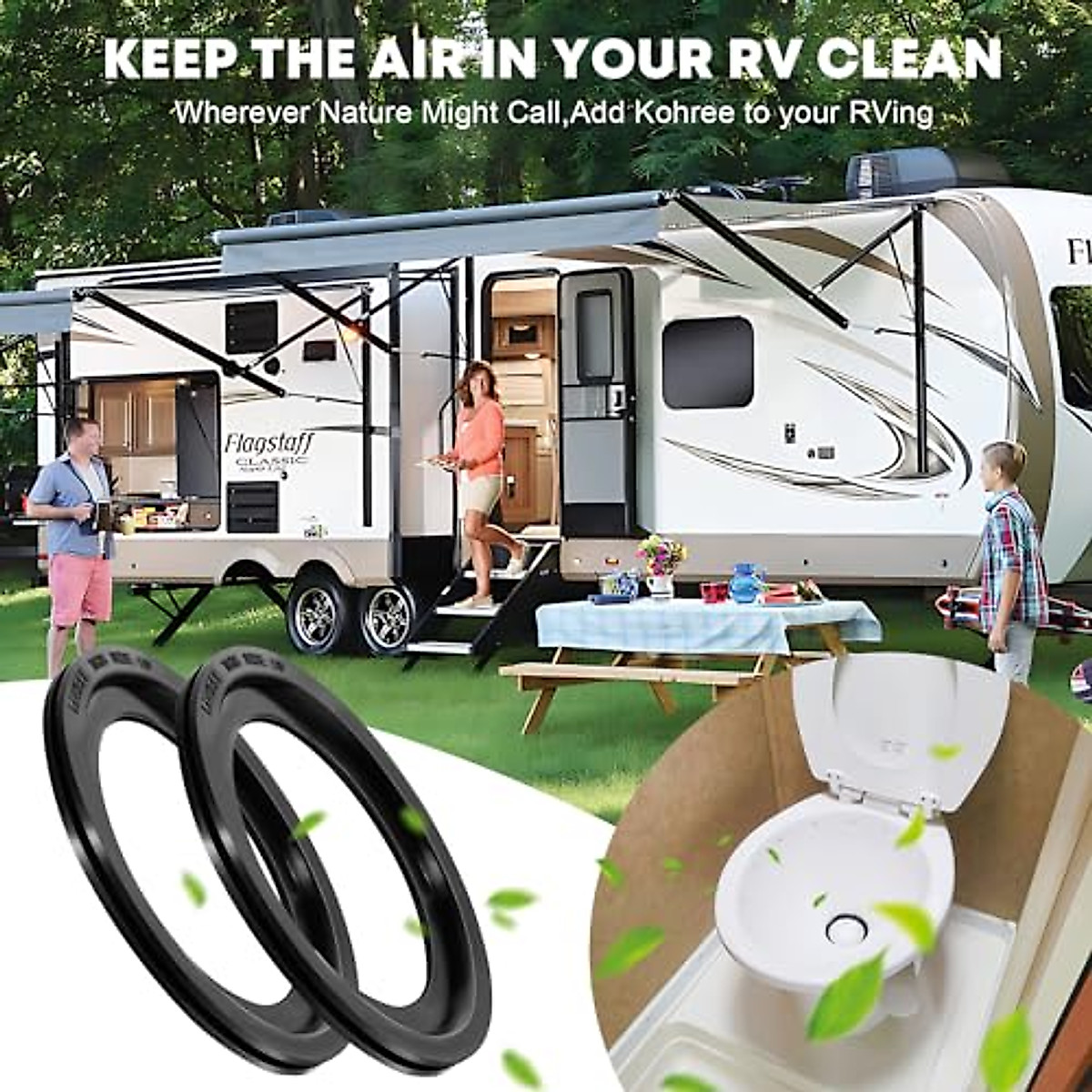 Kohree RV Toilet Seal Replacement Flush Ball Seal, Toilet Accessories for Use with Dometic RV Toilet 300 310 320 Series - Replacement Toilet Parts Fits for Part Number 385311658 (2 Pack)