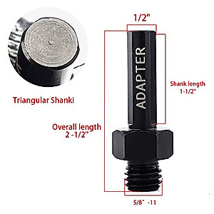 2Pcs/Lot Adapter for Threaded Diamond Core Drill -1/2"Triangle to 5/8"-11 Male (1/2“)