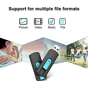 Aiibe Flash Drive 8GB 3 Pack USB Drive 8GB Thumb Drive USB 2.0 Memory Stick USB Flash Drives (8GB, Red Green Cyan)