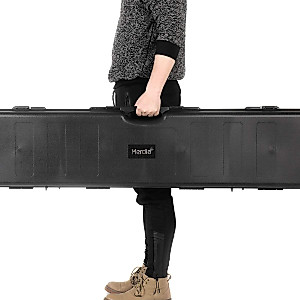 Merdia Black Large Hard Rifle Case with Convoluted Foam Outdoors Sporting Tactical Gun Case 53.93" AR Accessories | Rifle Bag | Hard Gun Cases for Rifles | Shotgun Case