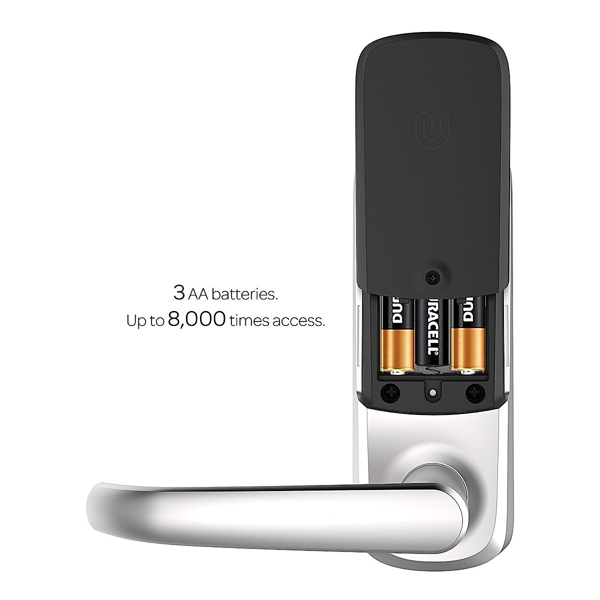 Ultraloq UL3 Fingerprint and Touchscreen Keyless Smart Lever Door Lock (Satin Nickel) | 3-in-1 Keyless Entry | Secure Finger ID | Anti-peep Code | Premium Construction Material | Match Home Aesthetics