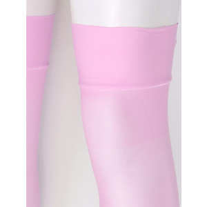 MSemis Woman's Silk Nylon Thigh High Stocking Pantyhose Socks Stay Up Ultra Thin Over The Knee Long Socks Pink One Size