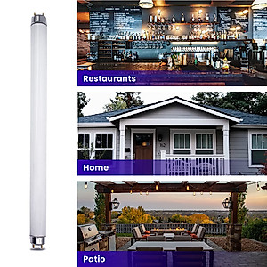 lumenivo 15 Watts F15T8 Blacklight Bulb Replacement UV Bulb for Bug Zapper 18 Inch Black Light Bulb - T8 Bulb with G13 Medium 2 Pin 13mm Center-to-Center Base - 7500 Hours - 2 Pack