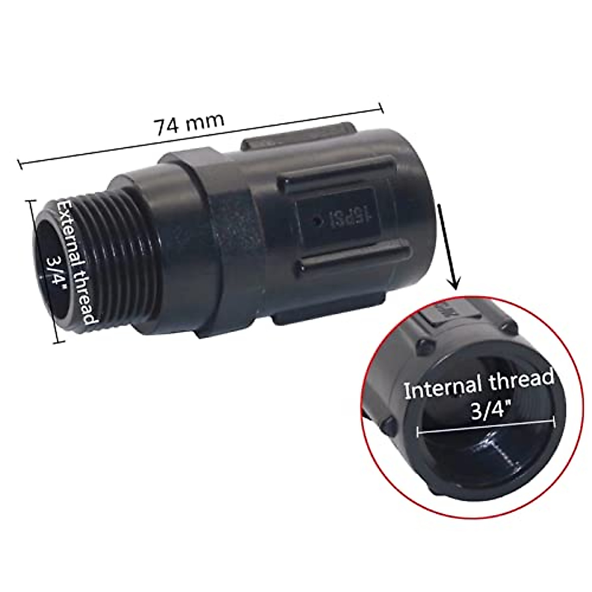 Folewr 15psi-45psi Thread Water Pressure Regulating Valve Reducing Valves Device for Indoor Outdoor Garden Yard Agriculture Water Pressure regulating valv