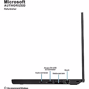 Lenovo ThinkPad X270 12.5" 8GB 256GB Intel Core i7-6600U X2 2.4GHz, Black (Renewed)