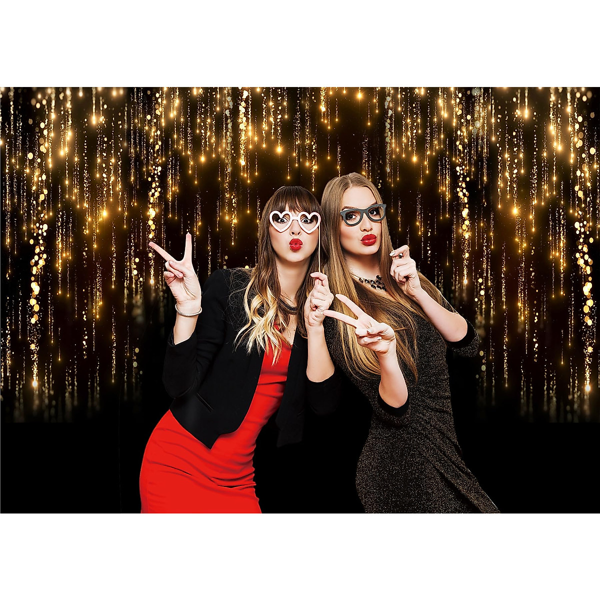 LTLYH 7x5ft Black and Gold Backdrop Golden Spots Backdrop Vintage Astract Background for Family Birthday Party Newborn Studio Props 242