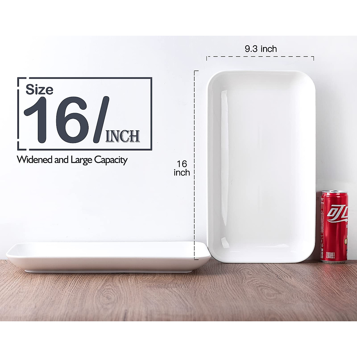 DELLING 16 inch Large Serving Platter Set & 8 Inch Rectangular serving Plates